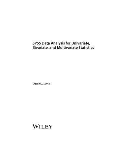 Spss Data Analysis For Univariate Bivariate And Multivariate Statistics Magiclibs Shop