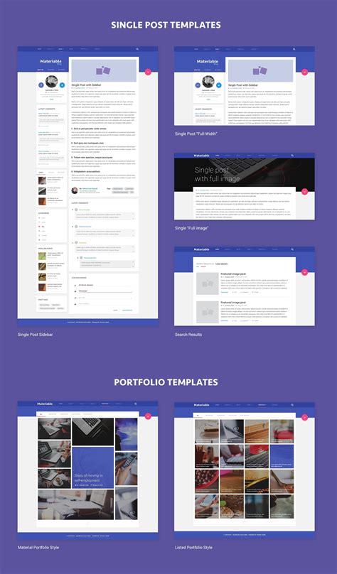Material Design风格的网站psd模版下载 Psd 云瑞设计