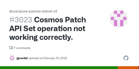 cosmos patch api set operation not working correctly · issue 3023
