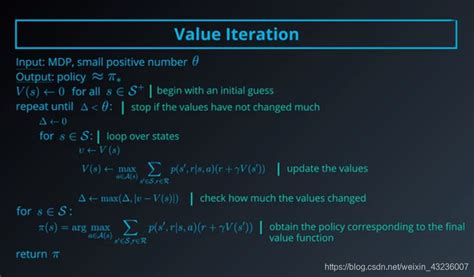 强化学习and动态规划2 4 值迭代 value iteration value iteration 伪代码 csdn博客