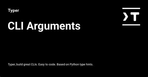 Cli Arguments Typer