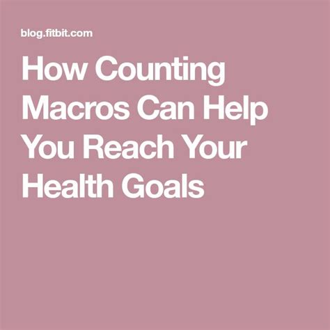 How Counting Macros Can Help You Reach Your Health Goals