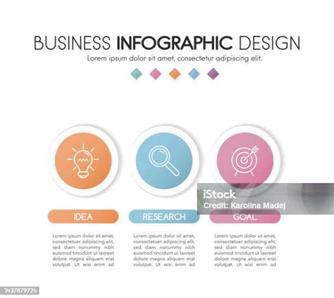 3 단계와 비즈니스 아이콘이있는 다채로운 인포 그래픽 다이어그램 벡터 0명에 대한 스톡 벡터 아트 및 기타 이미지 0명 3 3가지 개체 Istock