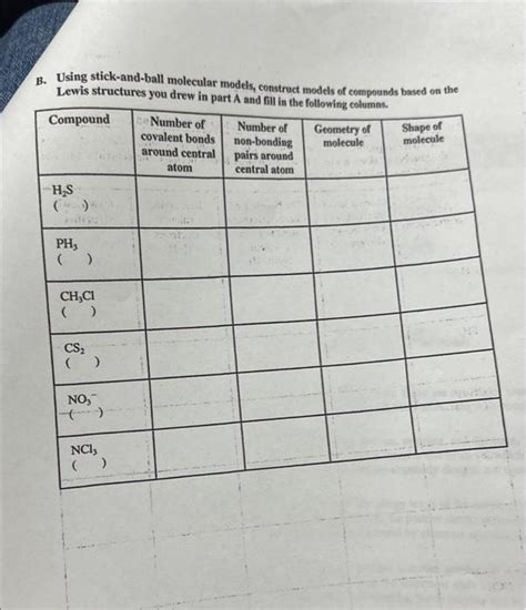 solved b using stick and ball molecular models construct