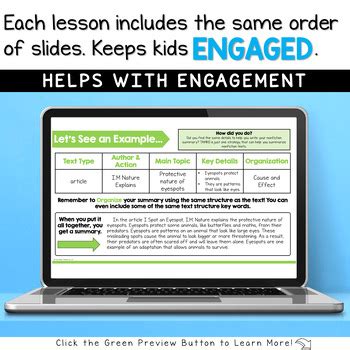 Summarizing Nonfiction Mini Lessons Lesson Plans Google Slides Posters