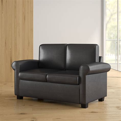 Black Leather Loveseat Sleeper Sofa At Francis Seal Blog