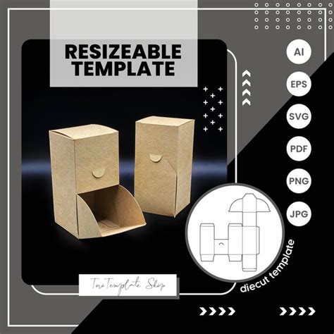 Rectangle Box Template Gift Box Template Cookies Box Etsy