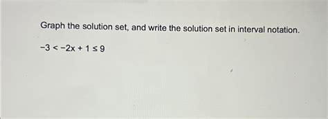 Solved Graph The Solution Set And Write The Solution Set In Chegg Com