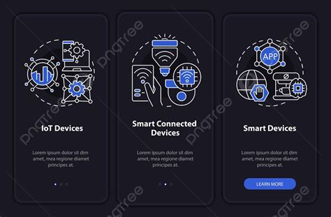Night Mode Onboarding Screen For A Mobile App With Various Smart Technology Options Vector Task