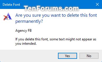 Delete And Uninstall Fonts In Windows 10 Tutorials
