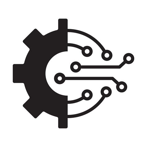 Digital Technology Gear Icon Vector For Graphic Design Logo Web Site Social Media Mobile App