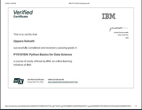 Uppara Sainath On Linkedin 🚀 I Earned A Certificate In Python Basics For Data Science From Edx 🐍💻