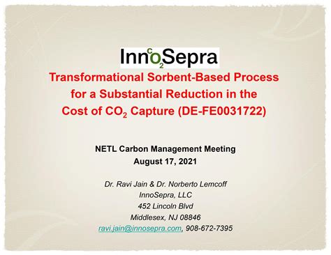 Netl Co2 Capture Presentation — Innosepra