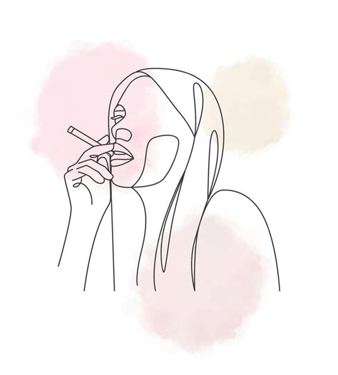 Girl Smoking Drawing
