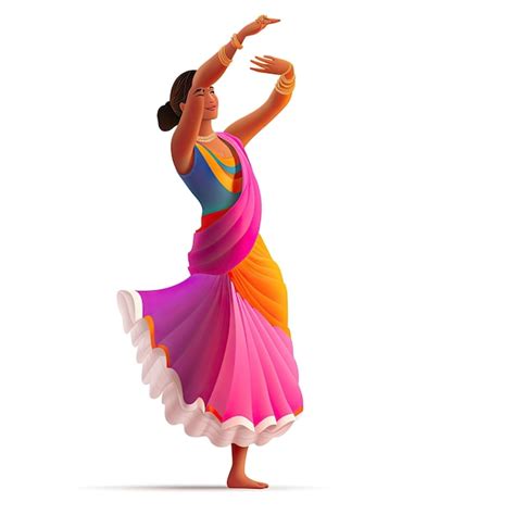 Premium Photo Indian Dance Indian Lady Dance Vector Ilustration