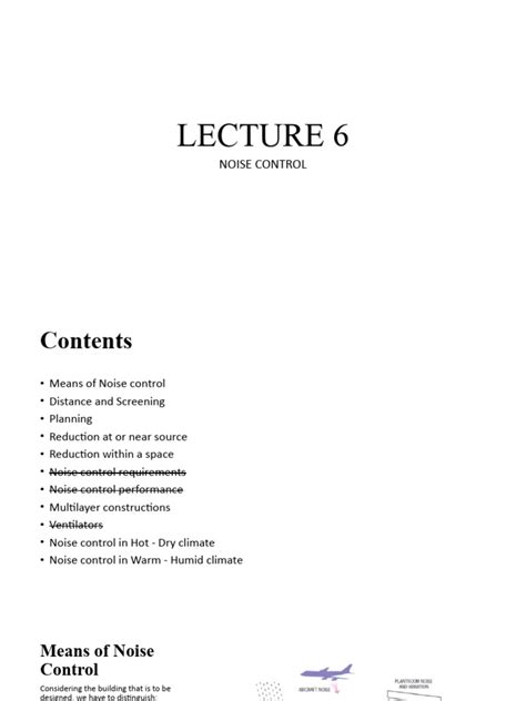 Lecture 6 Noise Control Pdf Building Insulation Noise