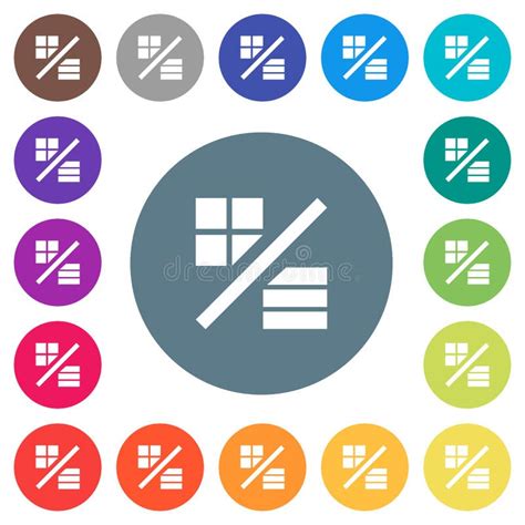 View Mode Flat White Icons On Round Color Backgrounds Stock Vector Illustration Of Displaying