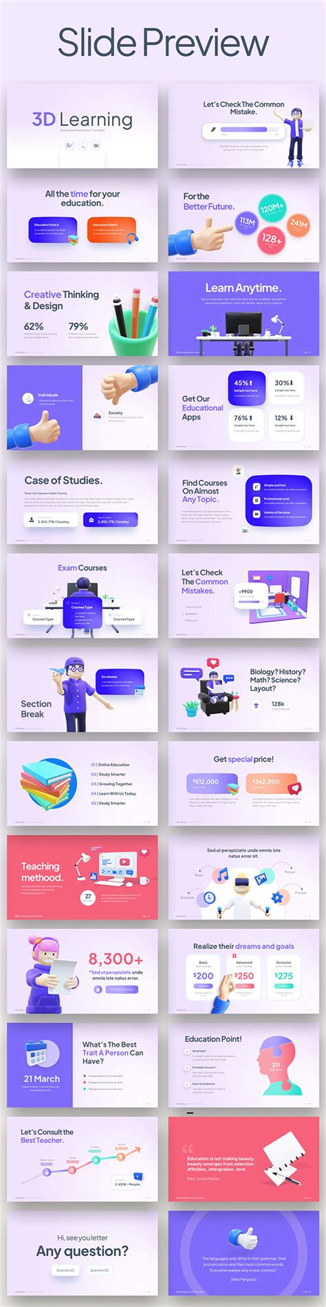 D Learning Education Presentation Template On Behance