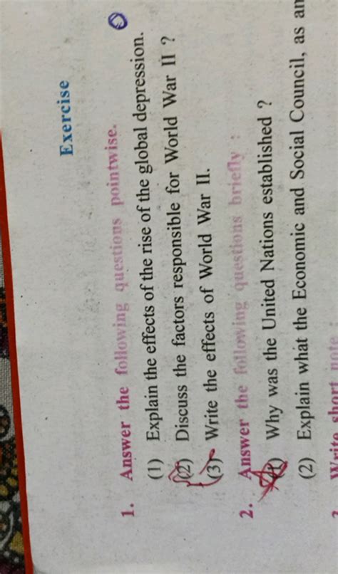 Exerciseanswer The Following Questions Pointwise 1 Explain The Effect