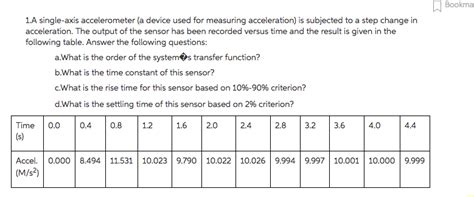 A Single Axis Accelerometer A Device Used For Chegg