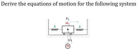 Derive The Equations Of Motion For The Following