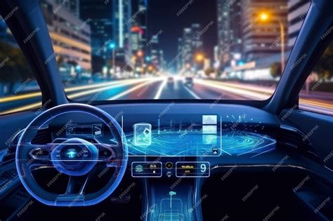 Premium Ai Image Modern Smart Car Technology Intelligent System Using Heads Up Display Hud