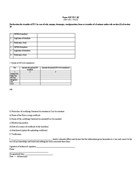 Form Gst Itc 02 See Rule 41 1 Pdf