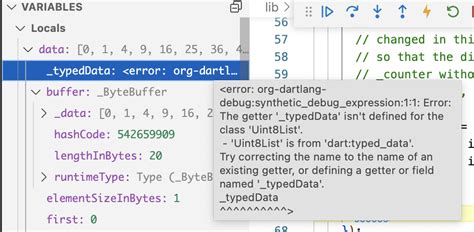 Unable To See Variable Values For Lists While Debugging A Flutter