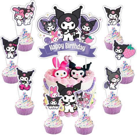 25pcs Kuromi Birthday Cake Decorations Include 1pcs Kuromi Cake Topper