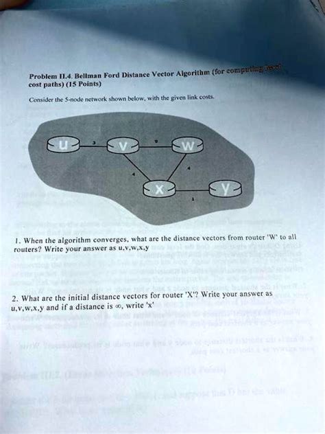Problem Ii4 Bellman Ford Distance Vector Algorithm For Computing