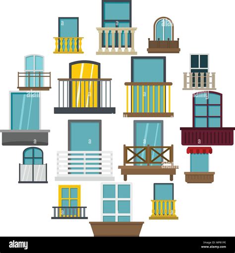 Window Forms Icons Set In Flat Style Stock Vector Image Art Alamy