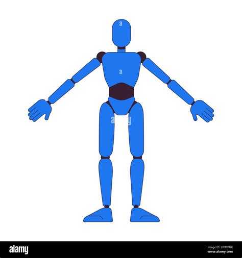Humanoid Robot Model 2d Linear Cartoon Character Stock Vector Image And Art Alamy