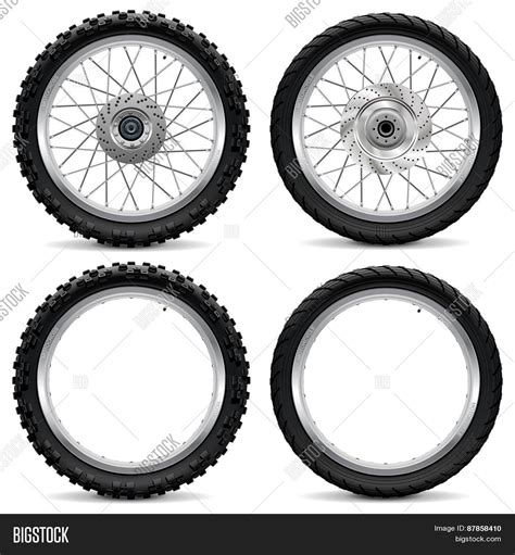 Vector Motorcycle Wheel Icons Stock Vector Stock Photos Bigstock