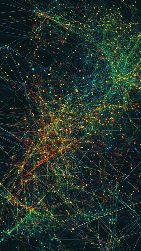 Colorful Abstract Data Connection Background For Data Analysis And Visualization Concepts Stock