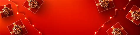 크리스마스 새해 복 많은 프로모션 포스터 또는 빨간색 선물 상자와 레드 스타일 소매 쇼핑 또는 크리스마스 프로모션에 대 한 Led 문자열 조명 배너에 대 한 빨간 배경