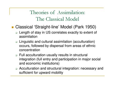 Theories Of Assimilation The Classical Model Slides Soc 331 Docsity
