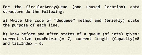 solved for the circulararrayqueue one unused location data
