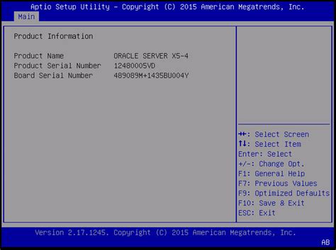 Legacy Mode Bios Setup Utility Screens Oracle® Server X5 4 Service Manual
