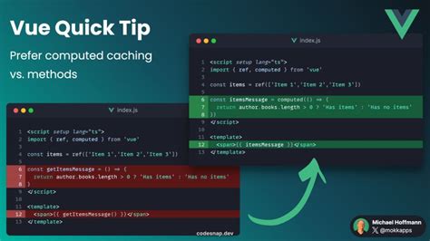 Michael Hoffmann On Linkedin 💡 Vue Quick Tip Computed Caching Vs Methods 👉🏻 Vue Recommends To
