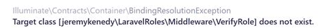 Cannot Find Middleware VerifyRole Issue 340 Jeremykenedy Laravel