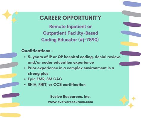 Evolve Resources Inc On Linkedin Healthcare Coding Medicalcoding Educator Remote