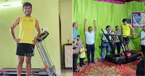 Sumit Kumar Singh Breaks Guinness World Record For Greatest Distance On Manual Treadmill In 12 Hours