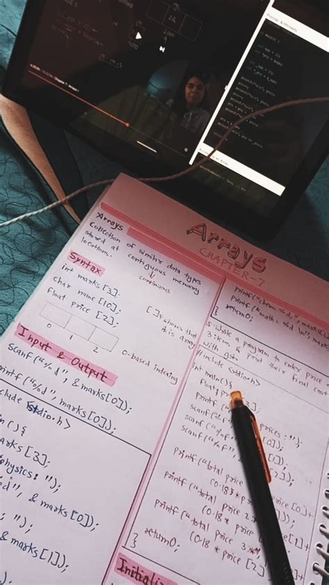 Aesthetic Study Notes For C Programming