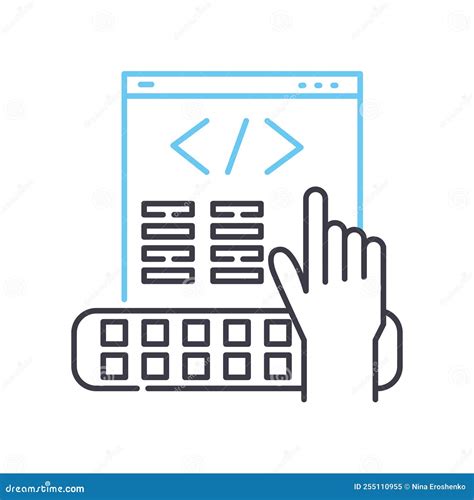 Programming Line Icon Outline Symbol Vector Illustration Concept Sign Stock Vector