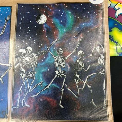 New Vintage Grateful Dead 1990 Skeletons Dancing Moon Window Sticker