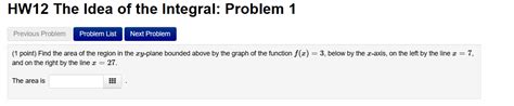 Solved Hw12 The Idea Of The Integral Problem 1 1 Point