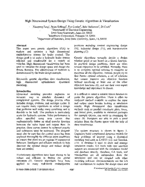 Pdf High Dimensional System Design Using Genetic Algorithms