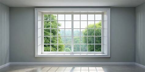 A Stunning 3d Rendered White Rectangular Window Minimalist Design