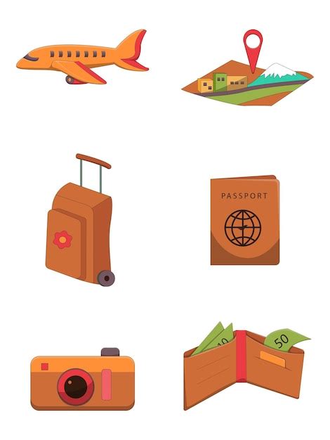 Набор для путешествий Премиум векторы