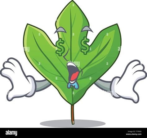 Money Eye Sassafras Leaf In The Shape Cartoon Vector Illustration Stock Vector Image And Art Alamy
